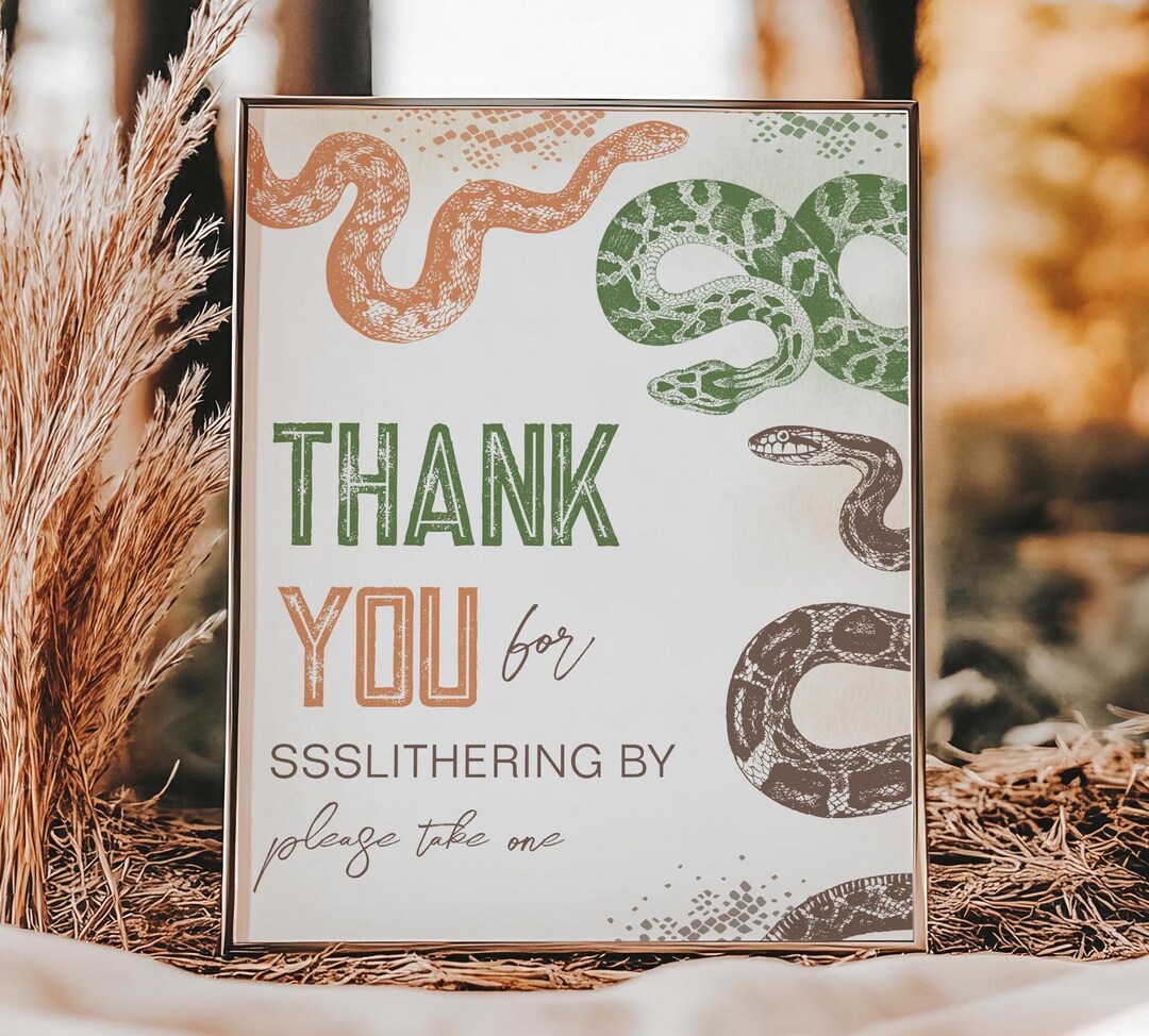 8x10 Editable Snake Party Favor Sign, Reptile Birthday Sign, Reptile ...
