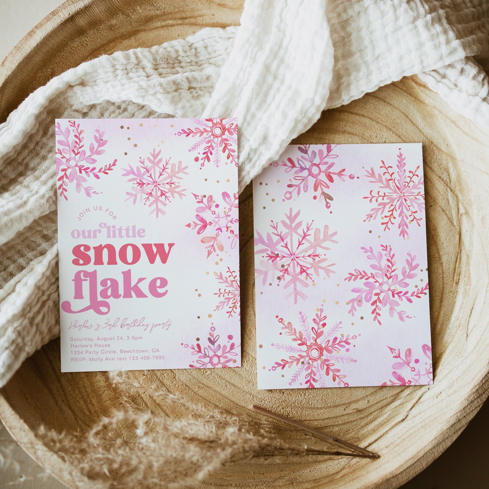 Girl's Winter Birthday Party Invitation, Digital Winter Party ...