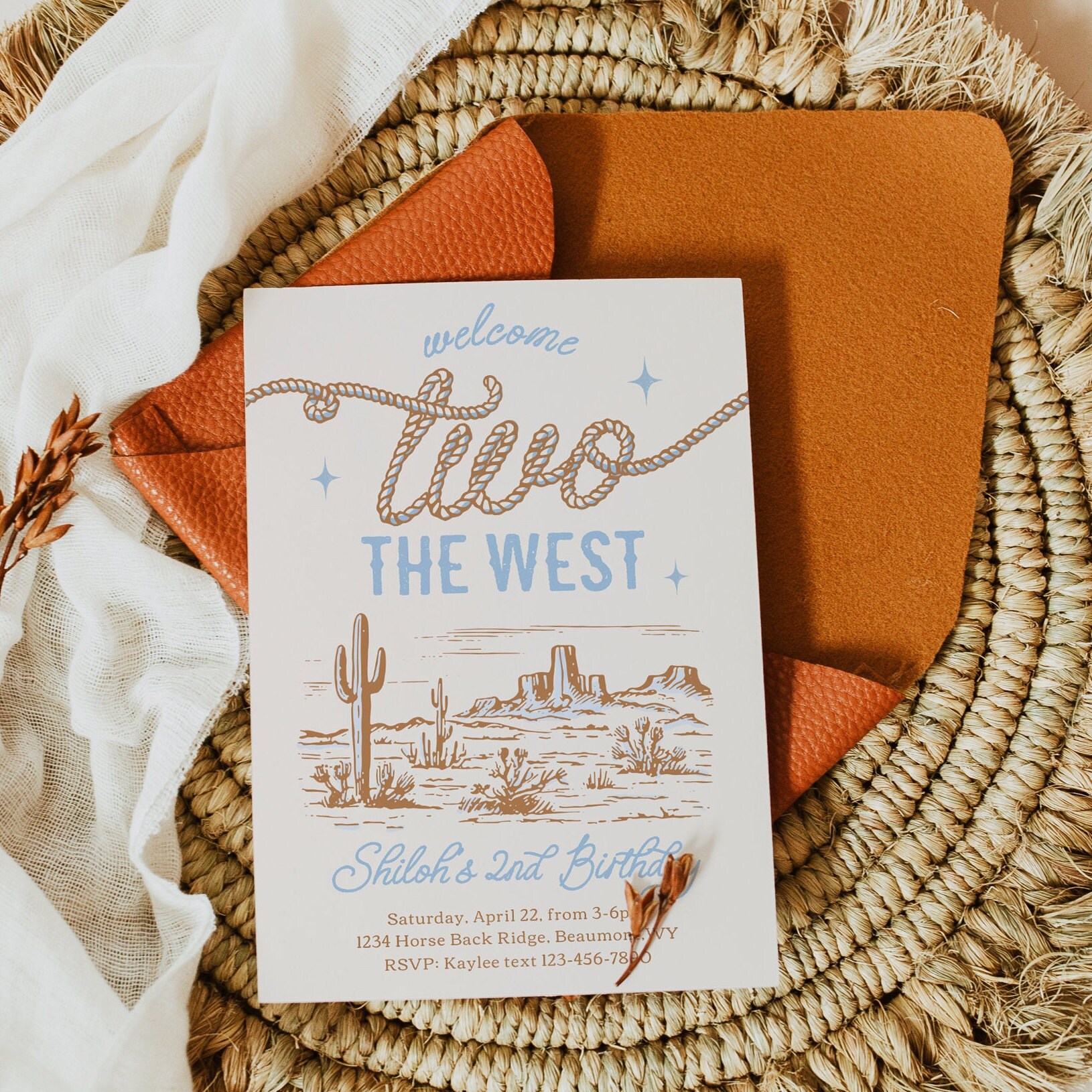 Welcome Two the West Birthday Invitation, Cowboy 2nd Birthday ...
