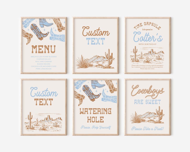 First Rodeo Birthday Bundle, Boy's Western Party Bundle, Cowboy ...