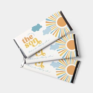 Printable Sun Candy Bar Wrapper, Here Comes the Son Candy Bar Wrapper ...