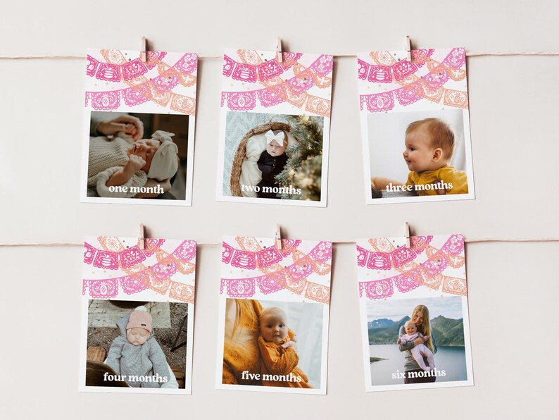 Fiesta Monthly Photo Banner, First Fiesta Birthday Banner, Photo ...