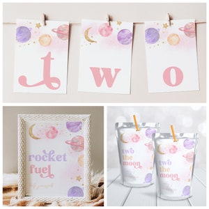 Two the Moon Party Bundle, Digital Two the Moon Party Package, Girl's ...