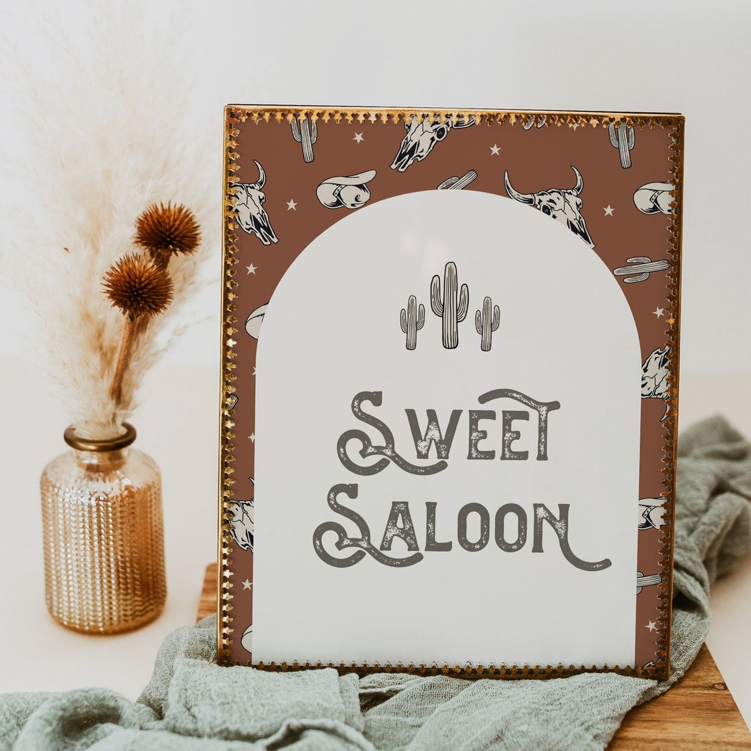 8x10 Sweet Saloon Sign, Sweet Saloon Baby Shower Sign, Western Baby ...