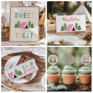Girl's Camping Birthday Bundle, Digital Camping Bundle, Glamping ...