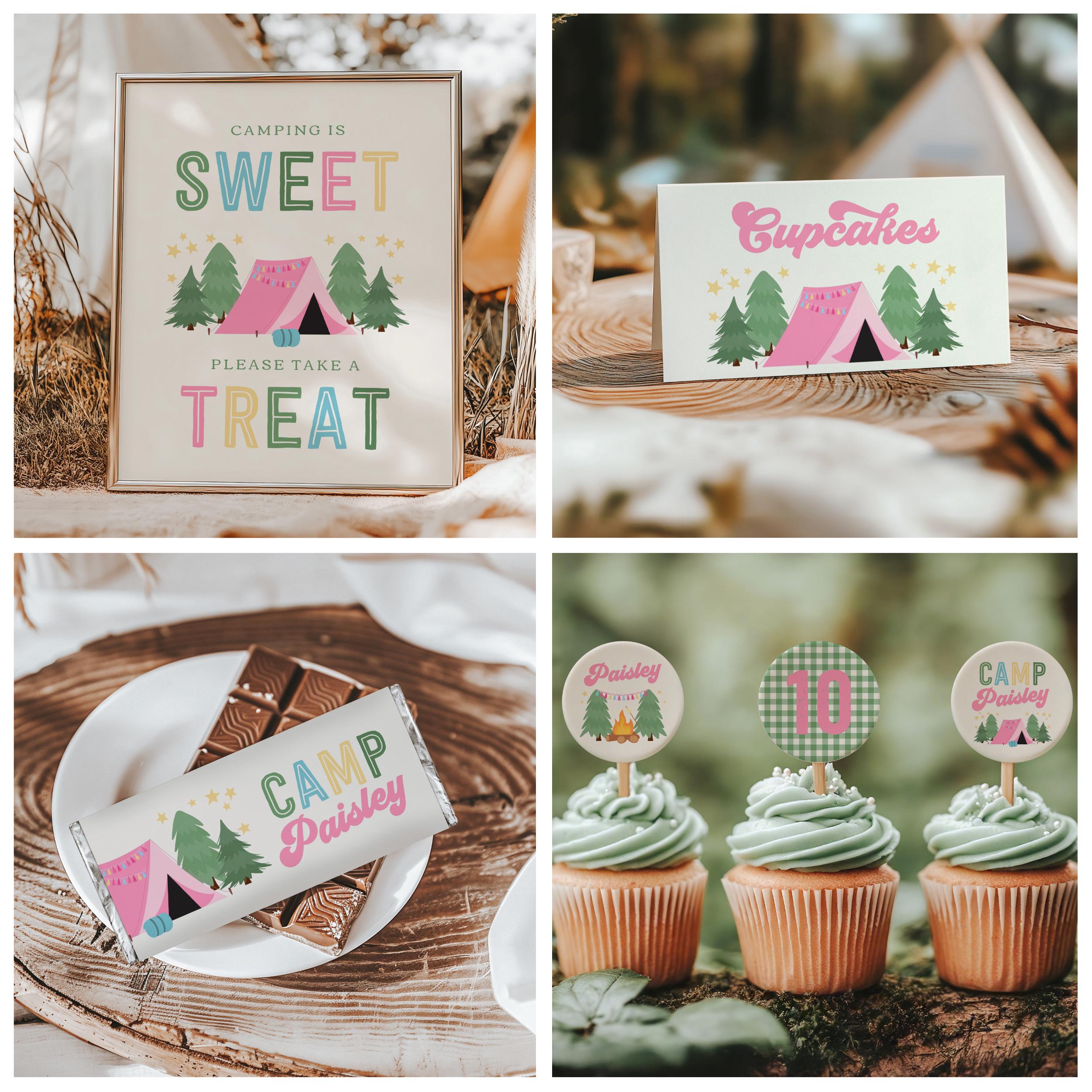 Girl's Camping Birthday Bundle, Digital Camping Bundle, Glamping ...