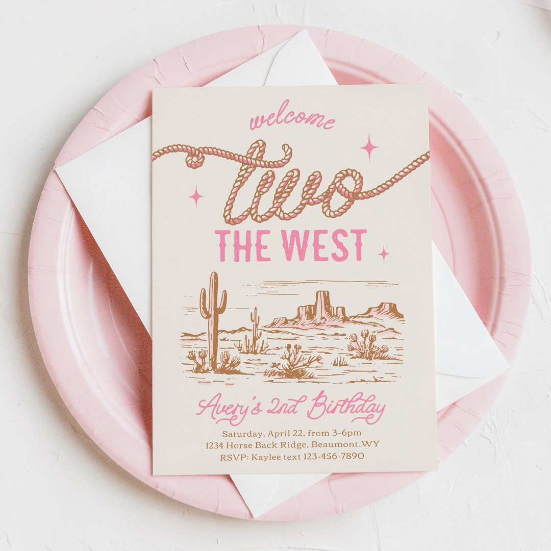 Welcome Two the West Birthday Invitation, Cowgirl 2nd Birthday ...