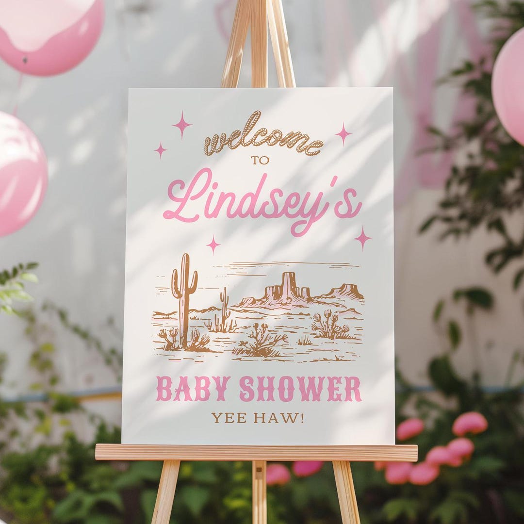 Letrero de bienvenida para baby shower de vaquera de 18 x 24, letrero ...