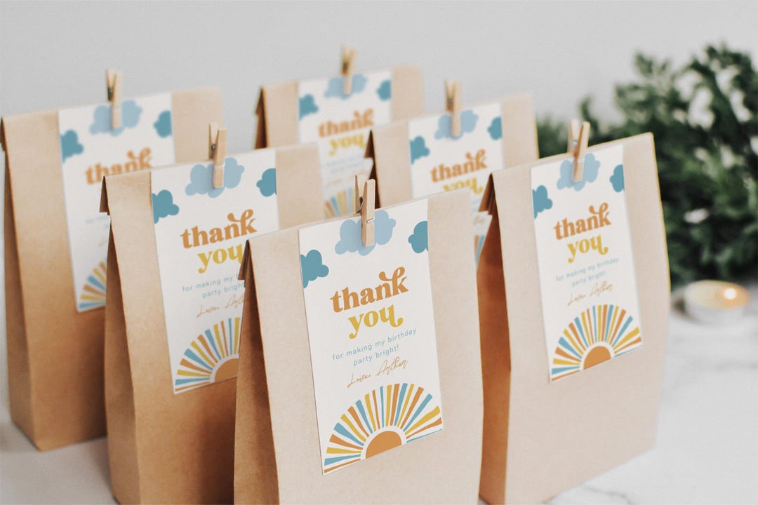 Sun Birthday Favor Tags, Sun Party Favor Tag, Sun Gift Tag, Editable ...