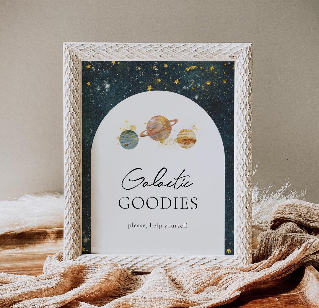 Editable Space Sign, Galactic Goodies Space Sign, Custom Space Sign ...