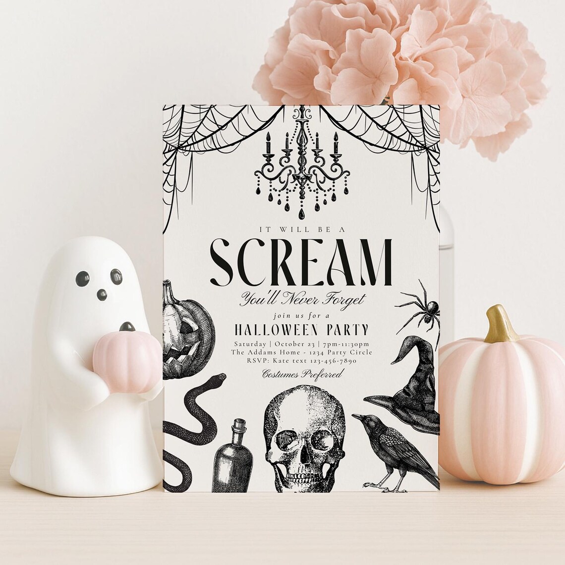 Adult Halloween Party Invitation, Halloween Costume Party Invitation ...