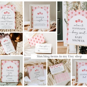 Digital 8x10 Berry Diaper Raffle Sign, Strawberry Diaper Raffle, Berry ...