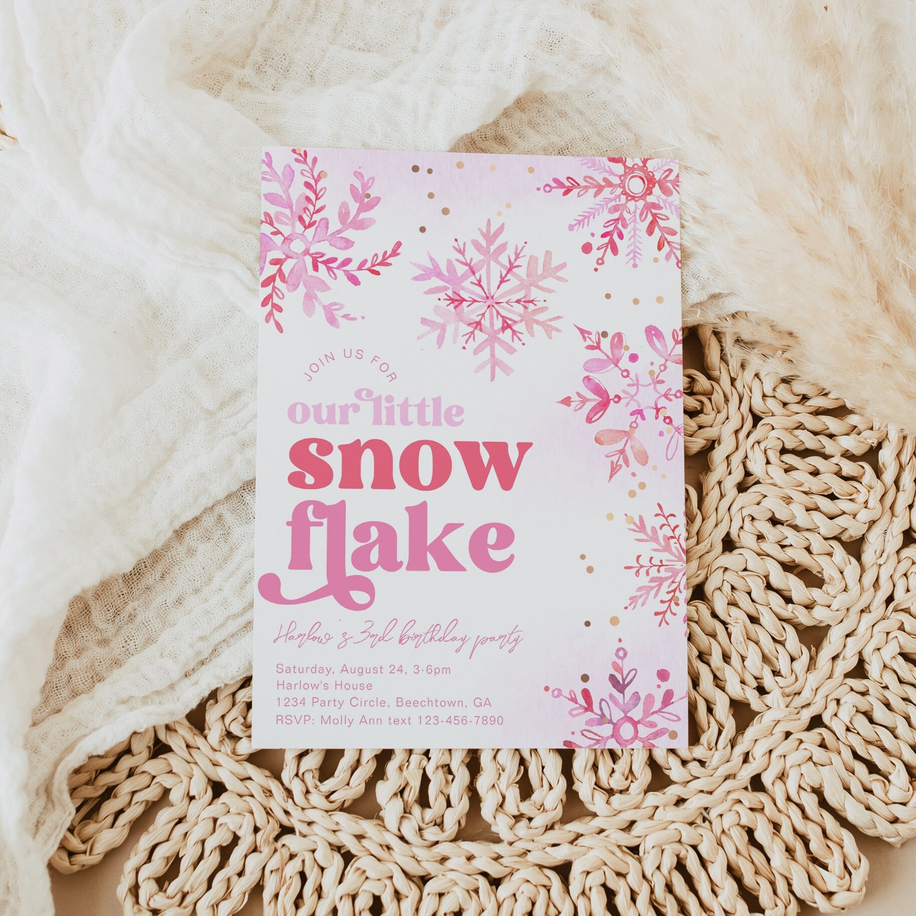 Girl's Winter Birthday Party Invitation Digital Winter - Etsy