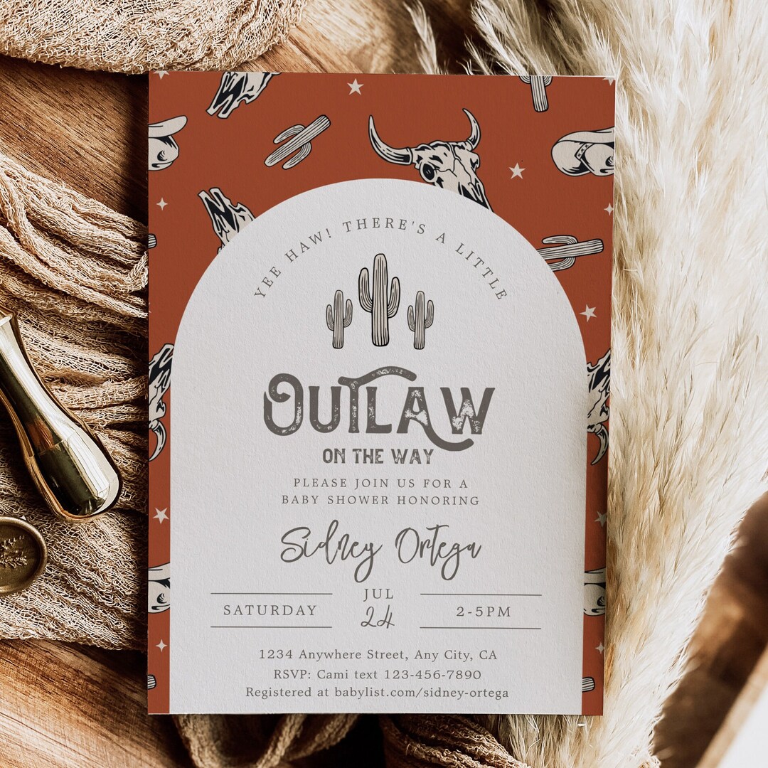 Wild West Baby Shower Invitation, Cowboy Baby Shower Invitation ...