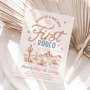 Joint First Rodeo Birthday Invitation, Twins Birthday Invitation, Twins ...