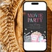 Pink Movie Party Birthday Invitation, Movie Party Invitation, Movie ...