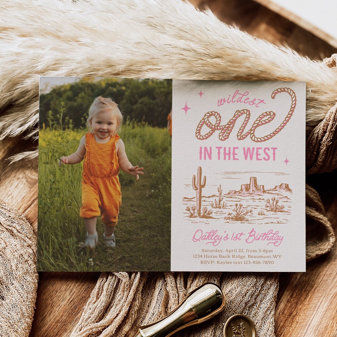 Photo Wildest One in the West Invitation, Cowgirl First Birthday ...