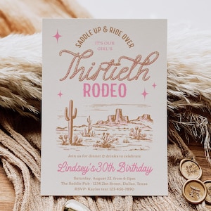 30th Rodeo Birthday Invitation, Women's Western Birthday Invitation ...