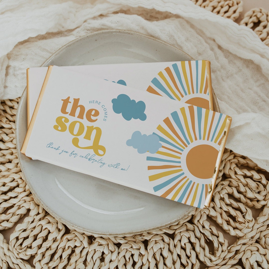 Printable Sun Candy Bar Wrapper, Here Comes the Son Candy Bar Wrapper ...