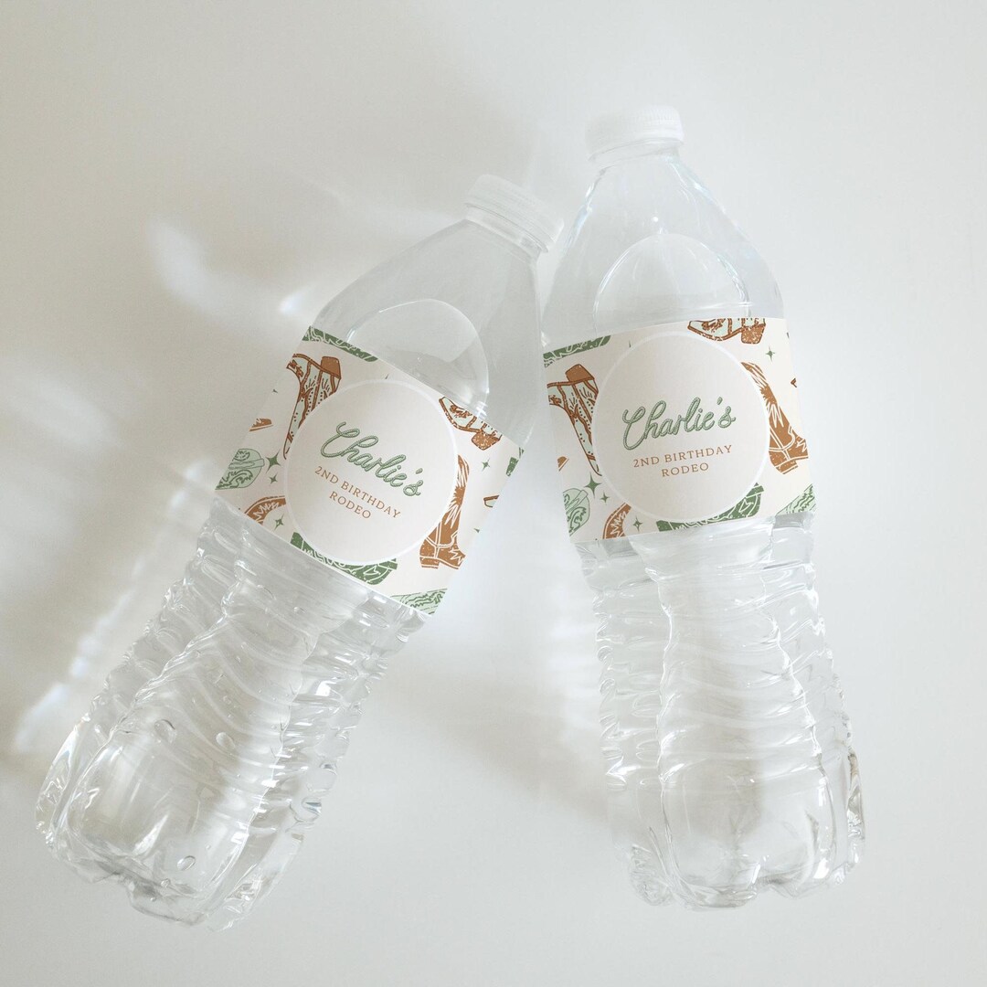 Cowboy Water Bottle Labels, Blue Western Birthday, Western Water Bottle ...