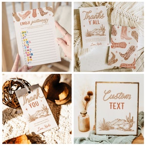 Rust Western Baby Shower Bundle, Digital Western Baby Shower, Cowgirl ...