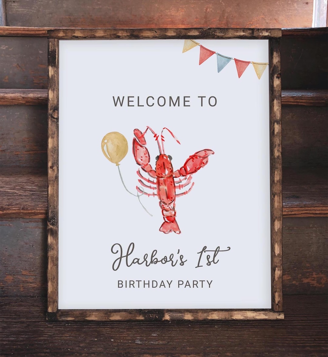 18x24 Editable Crawfish Party Welcome Sign, Crawfish Welcome Sign ...