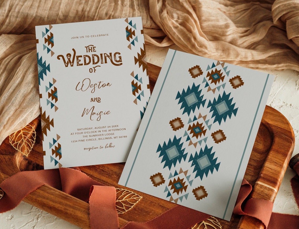 Southwestern Wedding Invitation, Western Wedding Invitation, Digital Western Wedding Invite ...