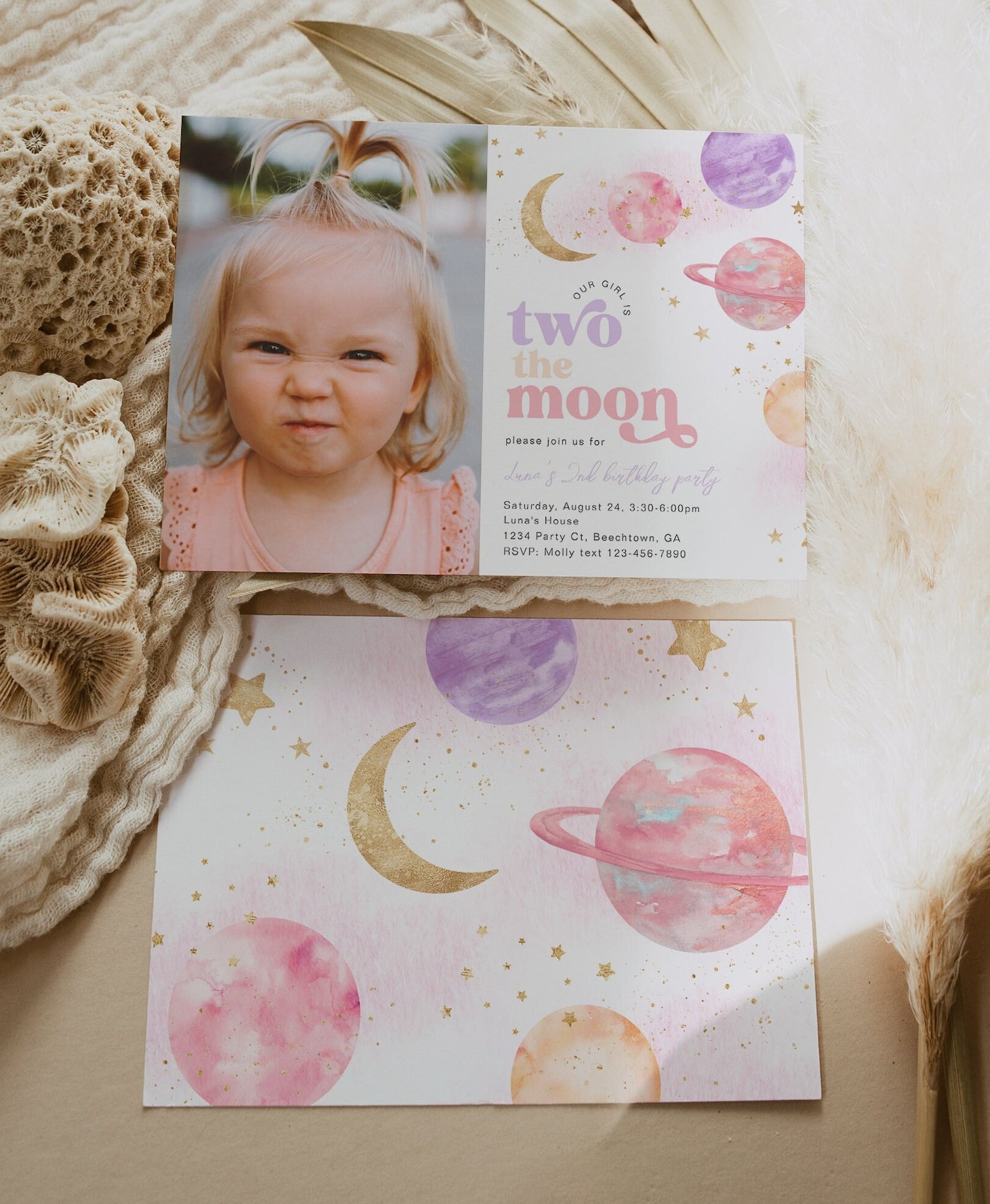 Photo Two the Moon Invitation Two the Moon Party Digital Two - Etsy