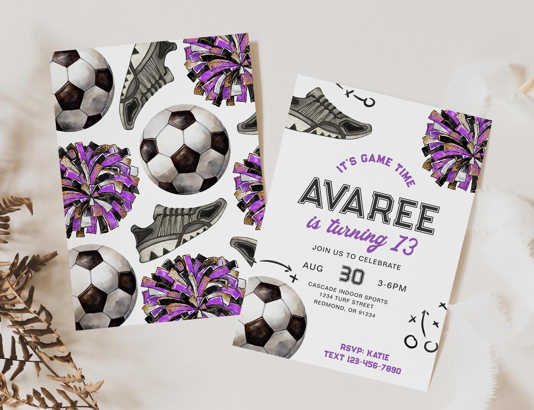 Cheer Birthday Invitation, Girl's Sports Birthday Invitation, Girl's ...