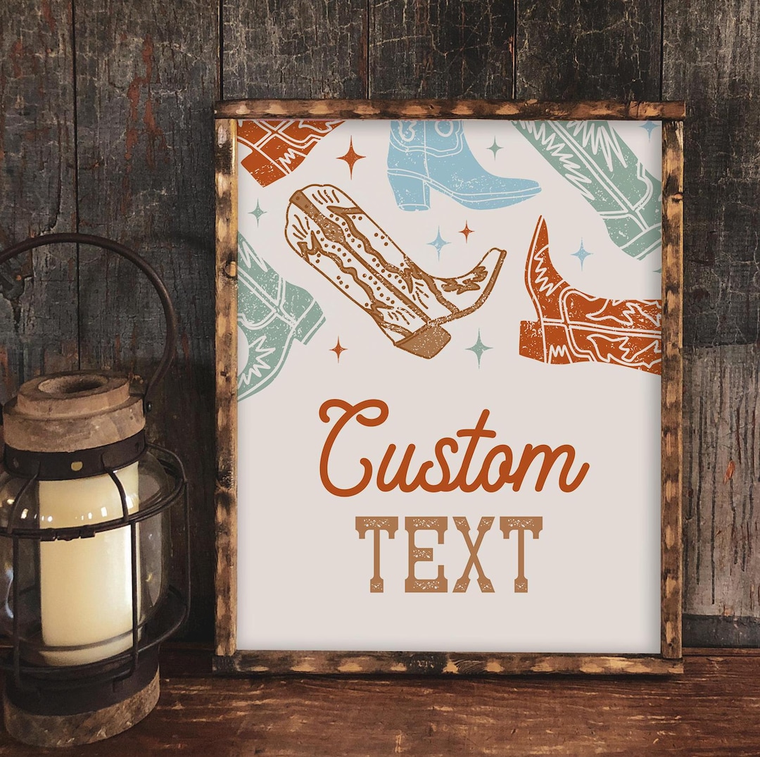 8x10 Editable Cowboy Party Sign, Western Birthday Party Sign, Rodeo ...