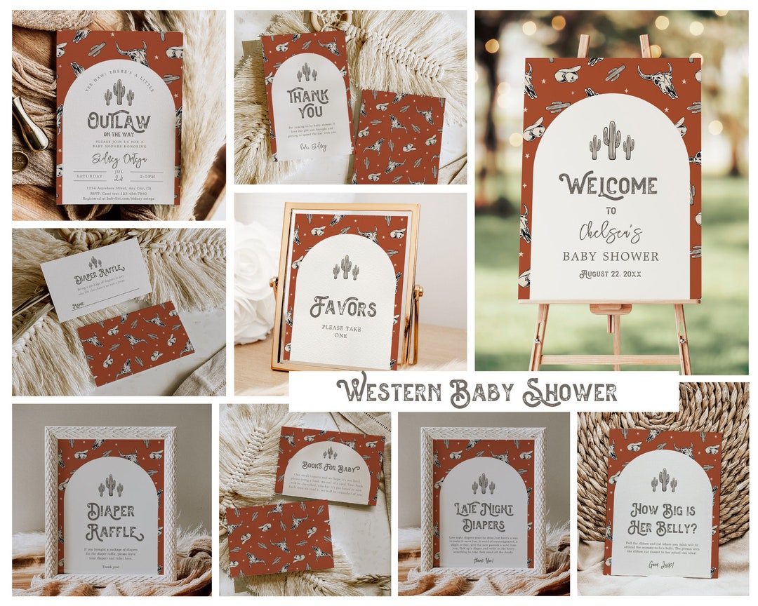 Western Baby Shower Bundle, Western Baby Shower, Cowboy Baby Shower ...