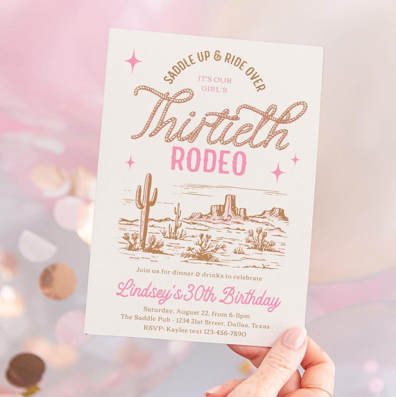 30th Rodeo Birthday Invitation, Women's Western Birthday Invitation ...