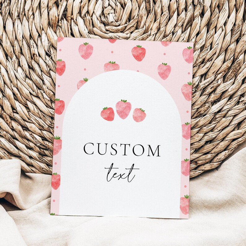 8x10 Editable Berry Sign, Printable Strawberry Sign, Custom Strawberry ...