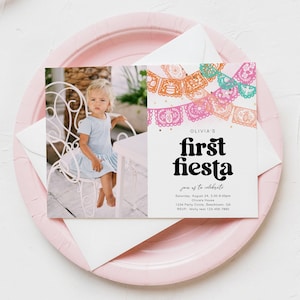 Photo First Fiesta Birthday Invitation, Girl's Fiesta Party Invitation ...