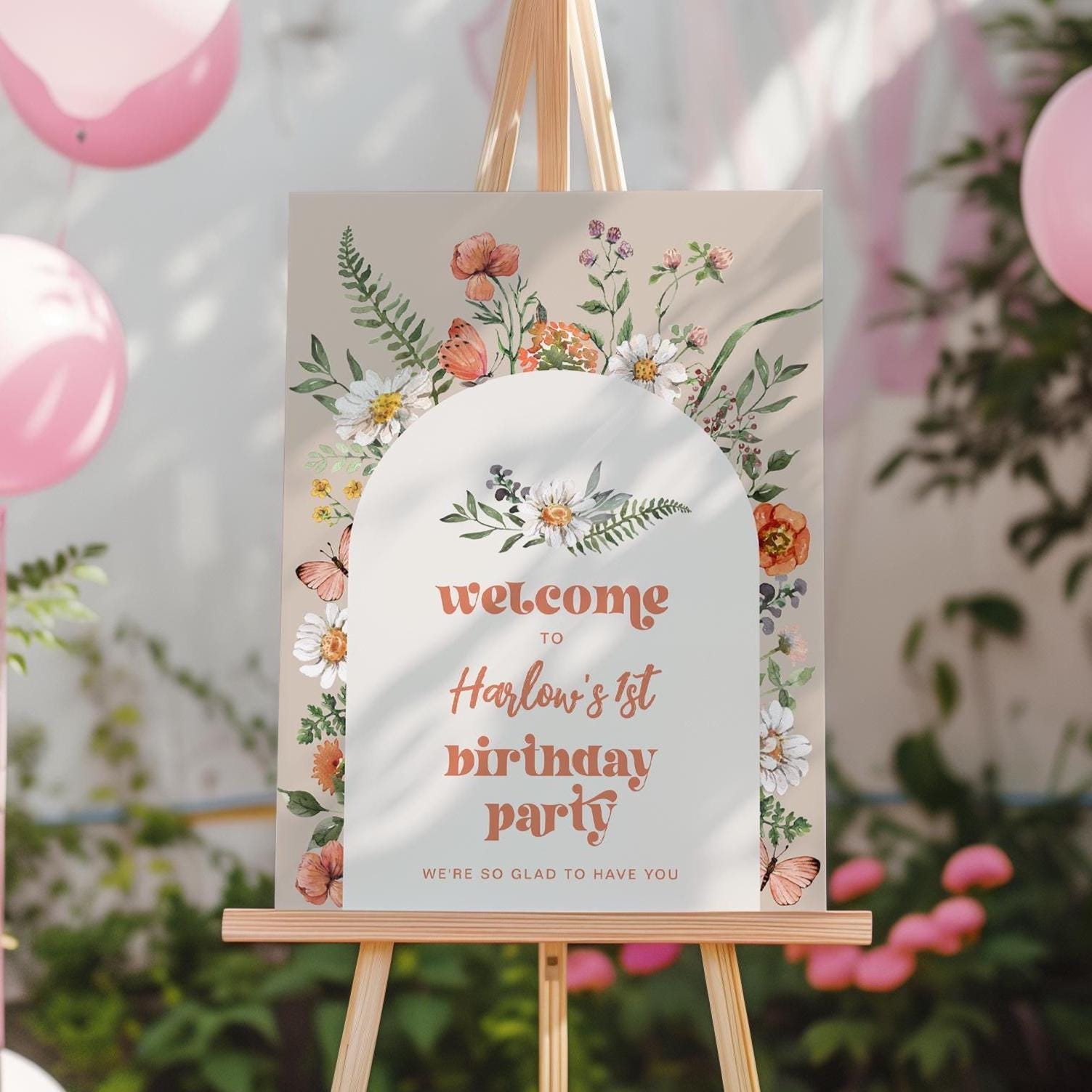 Wildflower Birthday Party Welcome Sign, Wildflower Party Sign ...
