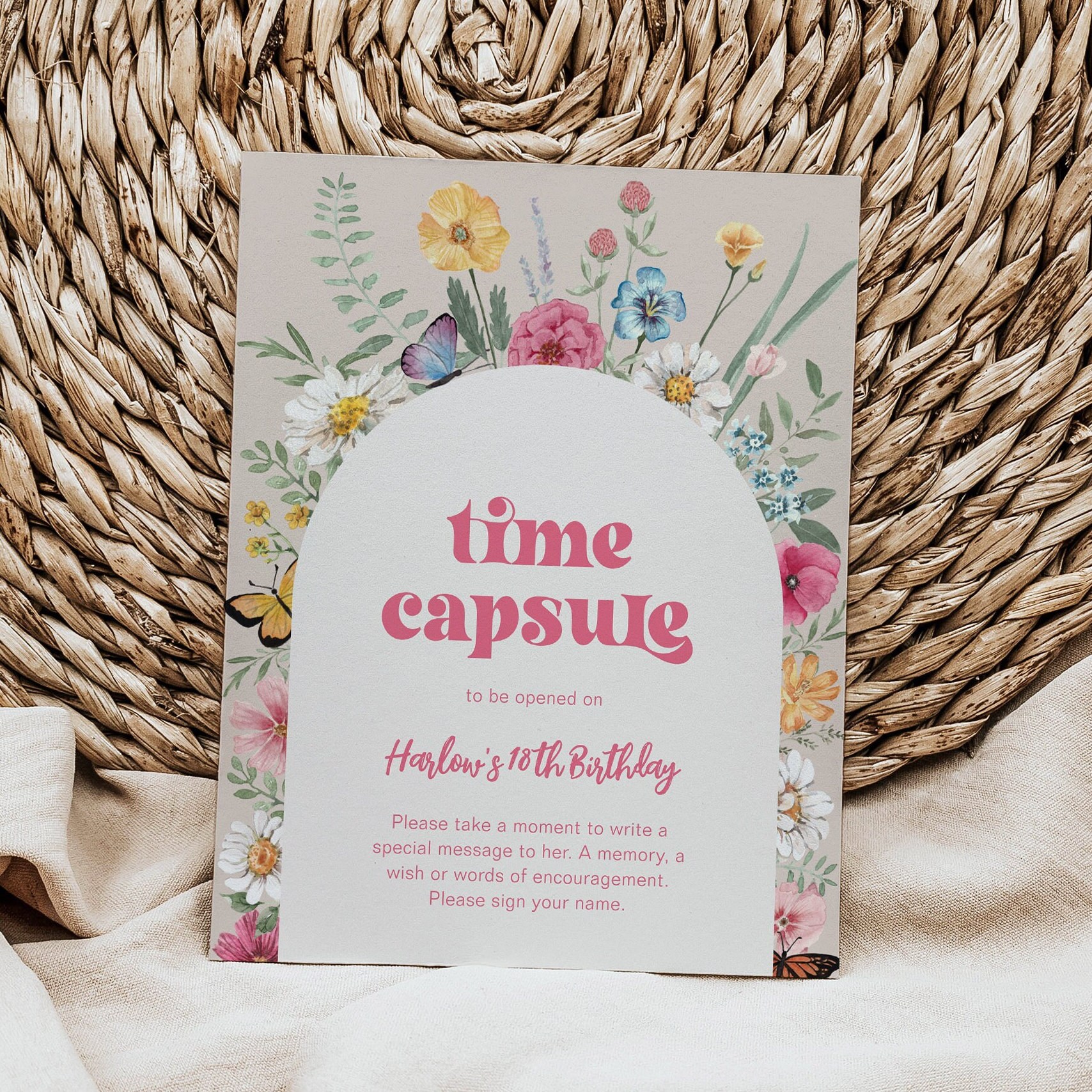 Wildflower Time Capsule Sign, Digital Wildflower Time Capsule Sign ...