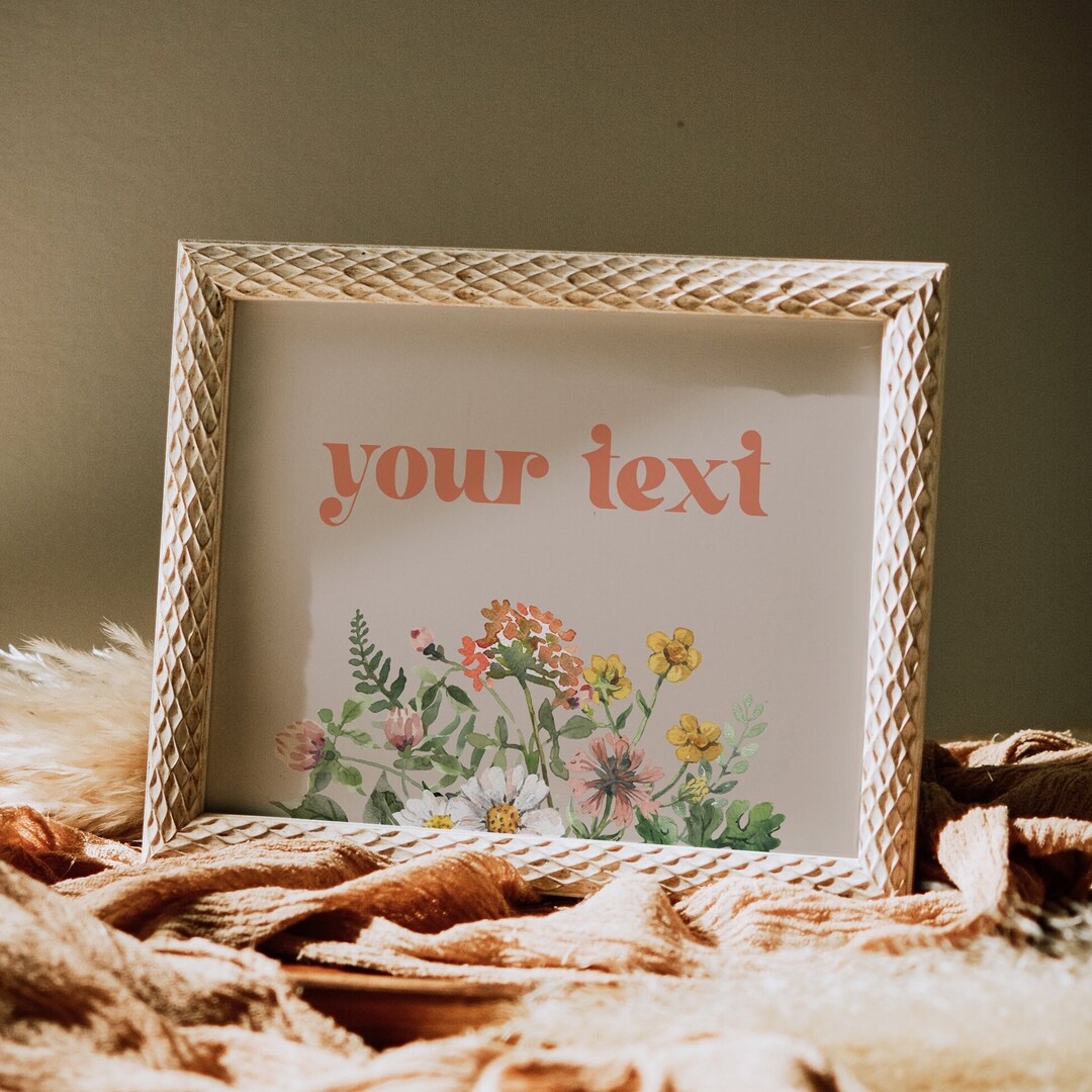 Editable Wildflower Sign, Custom Wildflower Sign, Wildflower Birthday ...