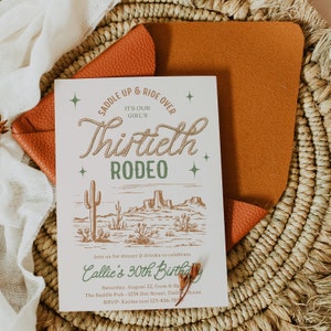 30th Rodeo Birthday Invitation, Women's Western Birthday Invitation ...
