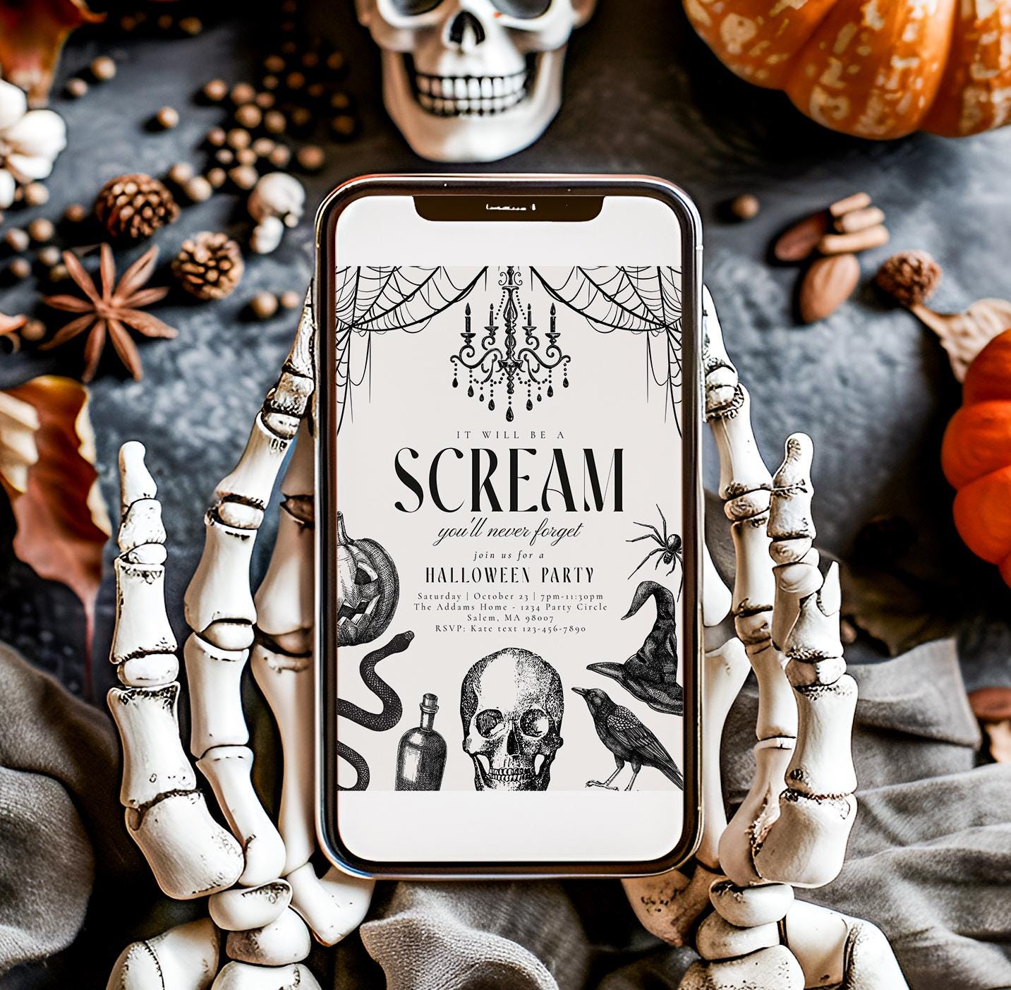 Adult Halloween Party Invitation, Halloween Costume Party Invitation ...