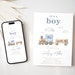 Train Baby Shower Invitation, Watercolor Train Baby Shower, Blue Train ...