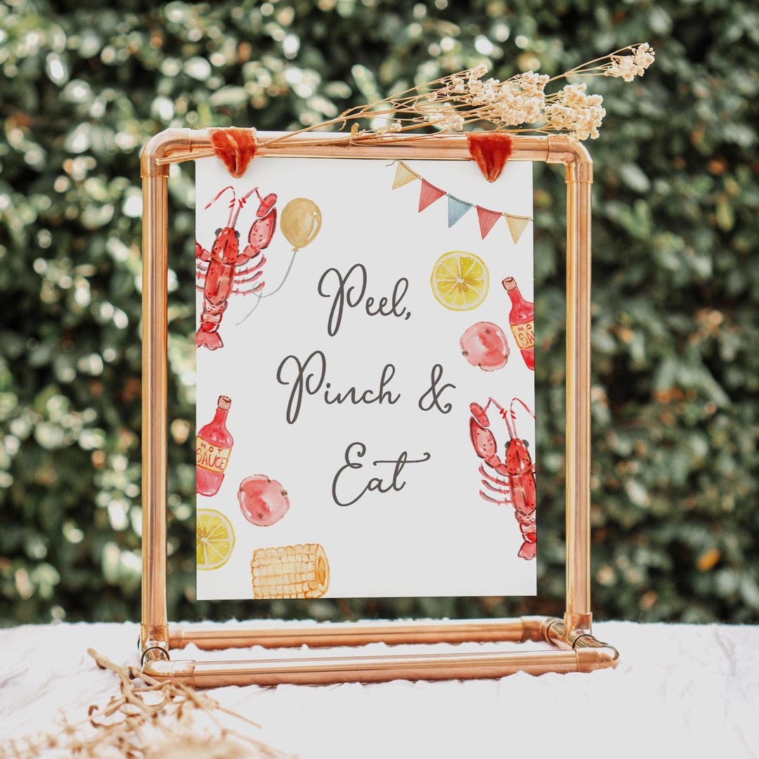 Editable Crawfish Party Sign, Crawfish Pinch Sign, Crawfish Menu Sign ...