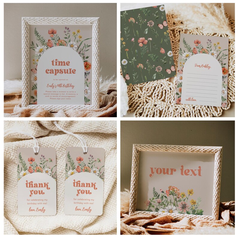 Mini Wild One Birthday Bundle, Wildflower Birthday Party Bundle ...