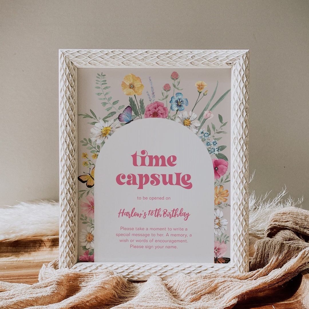 Wildflower Time Capsule Sign, Digital Wildflower Time Capsule Sign ...