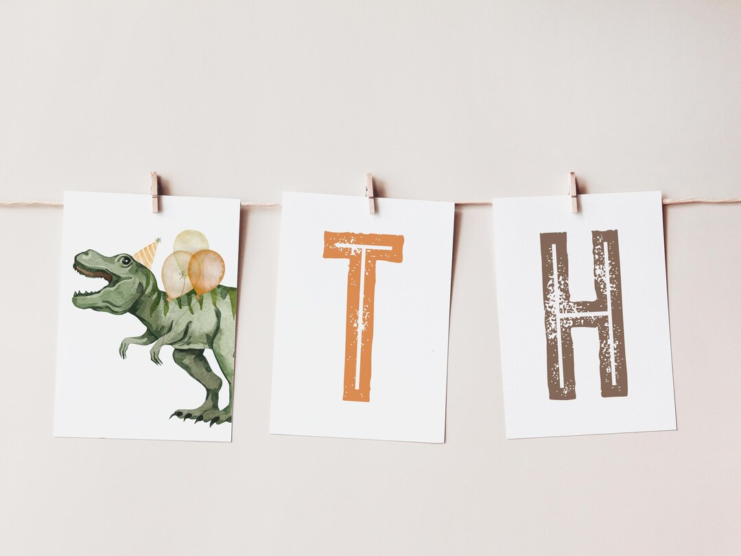 Three-rex Bunting Banner, Digital Dino Bunting Banner, Printable ...