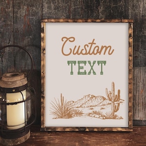 8x10 Green Cowboy Party Sign, Western Birthday Party Sign, Rodeo ...