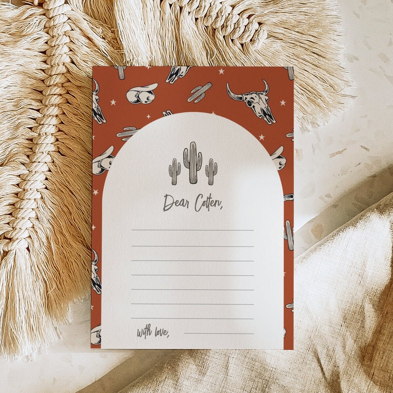Wild West Time Capsule Notecards, Western Well Wishes Card, Digital ...