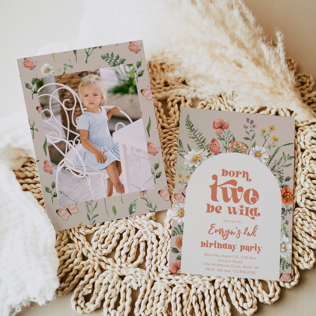 Born to Be Wild Wildflower Invitation, Wildflower Party Invitation ...