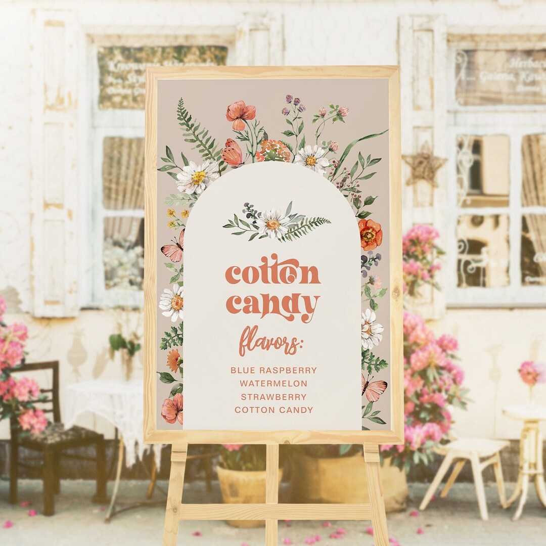 24x36 Editable Wildflower Menu Sign, Printable Wildflower Menu ...