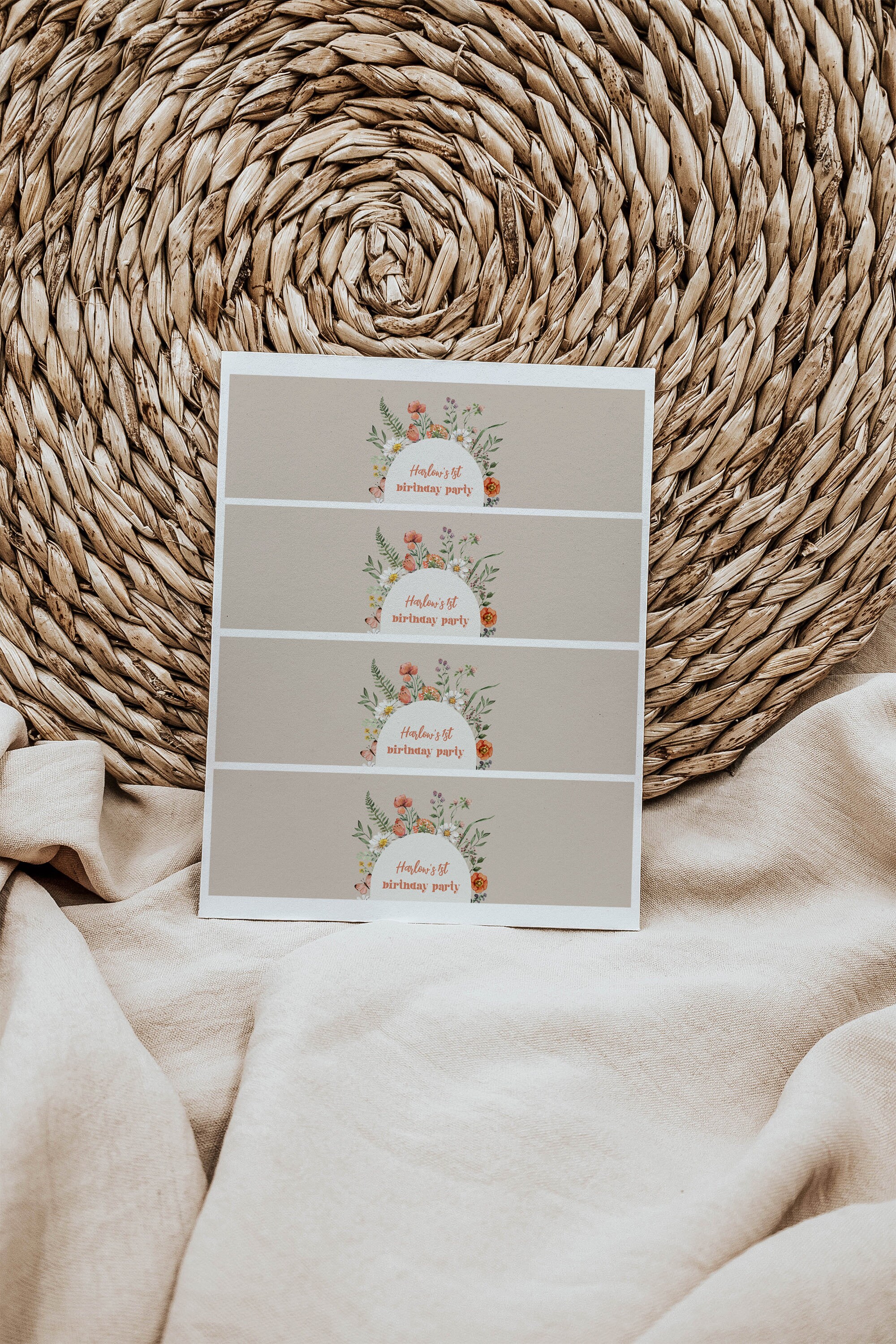 Wildflower Party Water Bottle Labels, Wildflower Water Bottle Labels ...