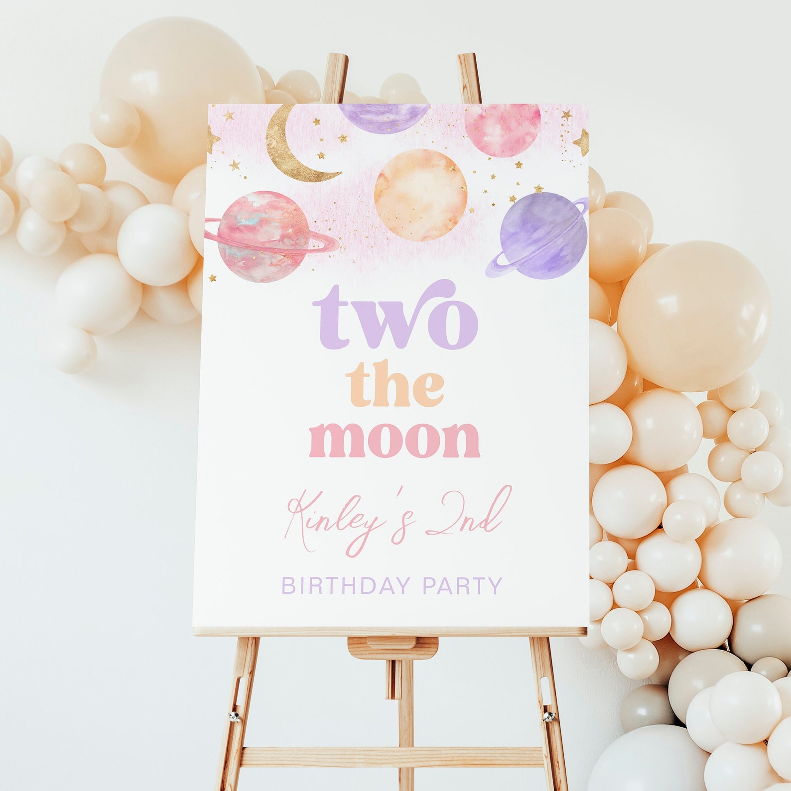 Two the Moon Party Welcome Sign, Editable Two the Moon Welcome Sign ...